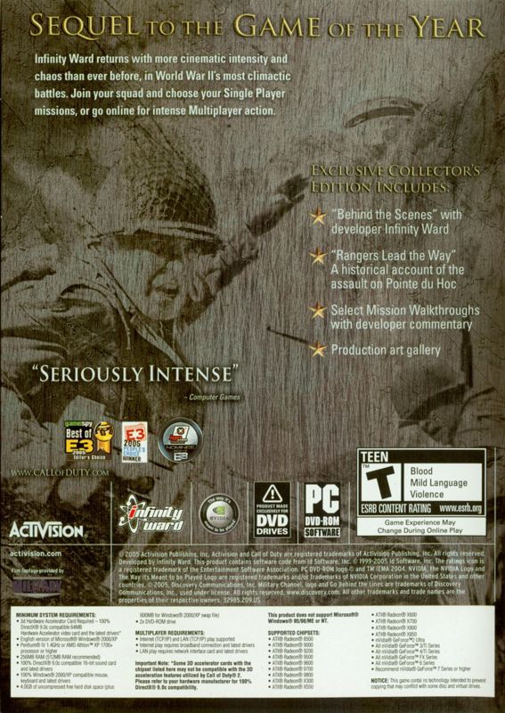 Call of Duty 2 (Collector's Edition) cover or packaging material ...