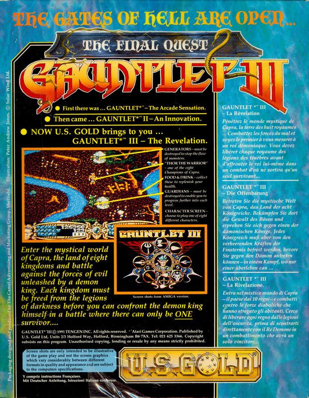 Gauntlet III: The Final Quest cover or packaging material - MobyGames