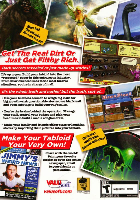 Tabloid Tycoon cover or packaging material - MobyGames