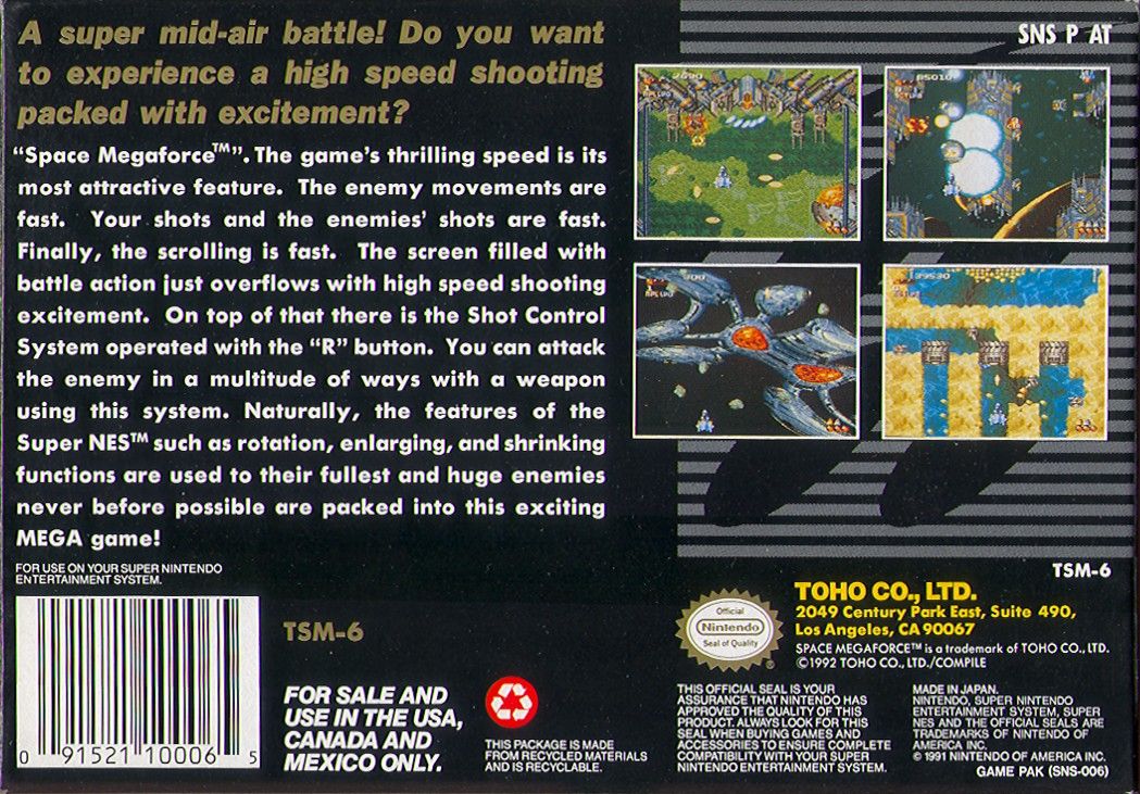 Space Megaforce cover or packaging material - MobyGames