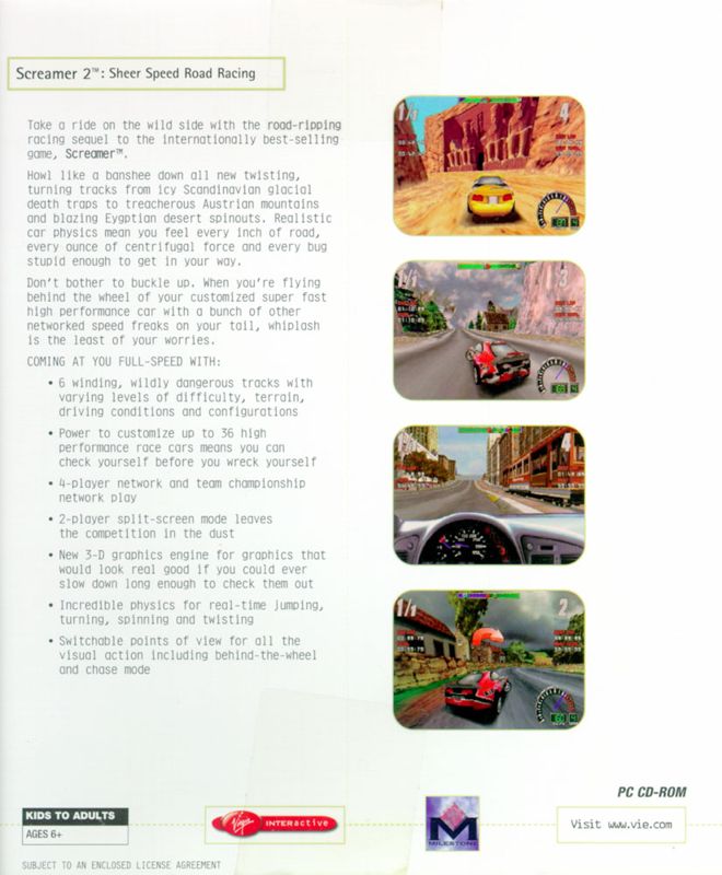 Screamer 2 cover or packaging material - MobyGames