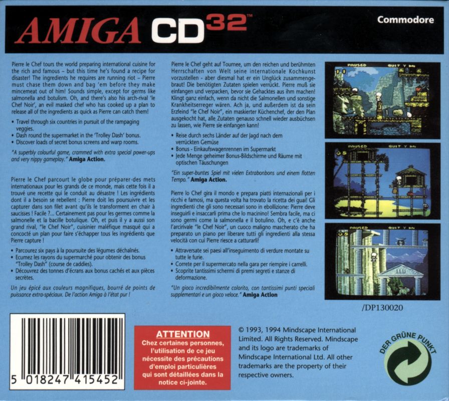 Pierre le Chef is... Out to Lunch cover or packaging material - MobyGames