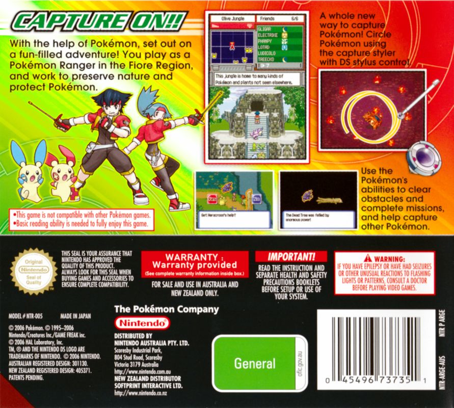 Pokémon Ranger cover or packaging material - MobyGames