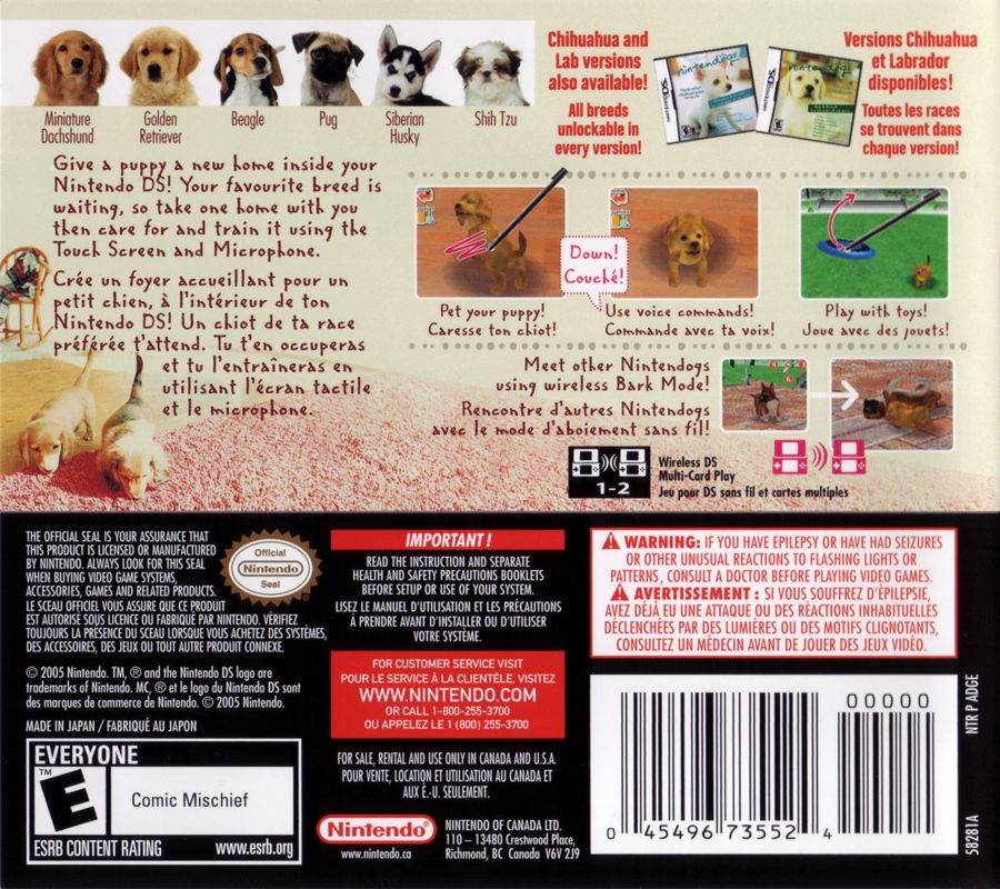 Nintendogs: Dachshund & Friends cover or packaging material - MobyGames