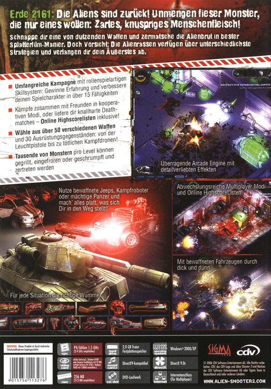 Alien Shooter: Vengeance cover or packaging material - MobyGames