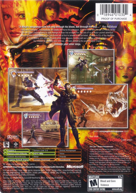 Ninja Gaiden cover or packaging material - MobyGames