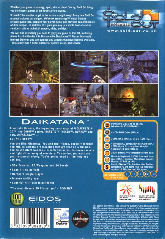 John Romero's Daikatana cover or packaging material - MobyGames