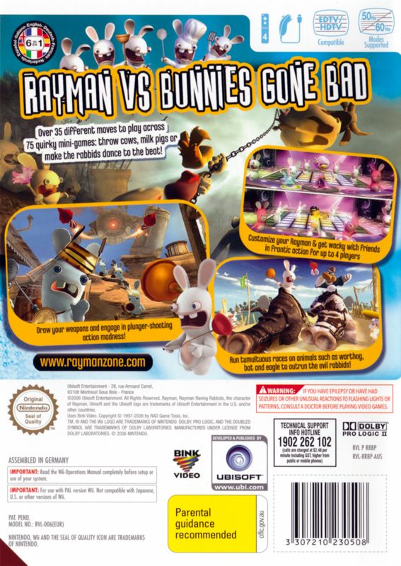 Rayman: Raving Rabbids cover or packaging material - MobyGames