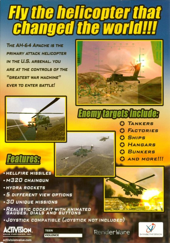 AH-64 Apache Air Assault cover or packaging material - MobyGames
