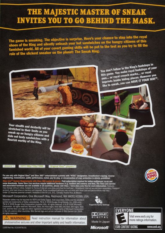 Sneak King cover or packaging material - MobyGames