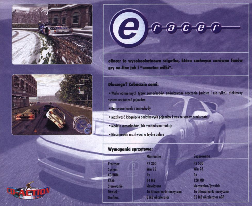 eRacer cover or packaging material - MobyGames