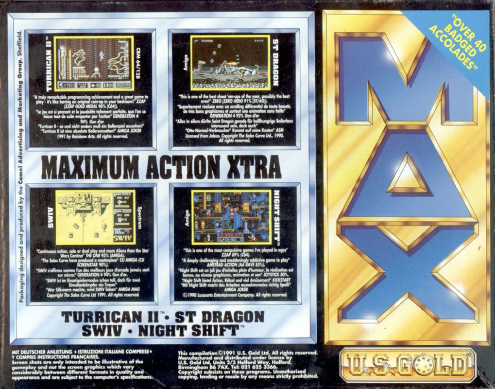 MAX.: Maximum Action Xtra cover or packaging material - MobyGames