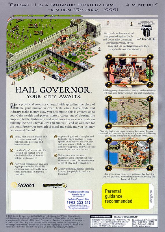 Caesar III cover or packaging material - MobyGames