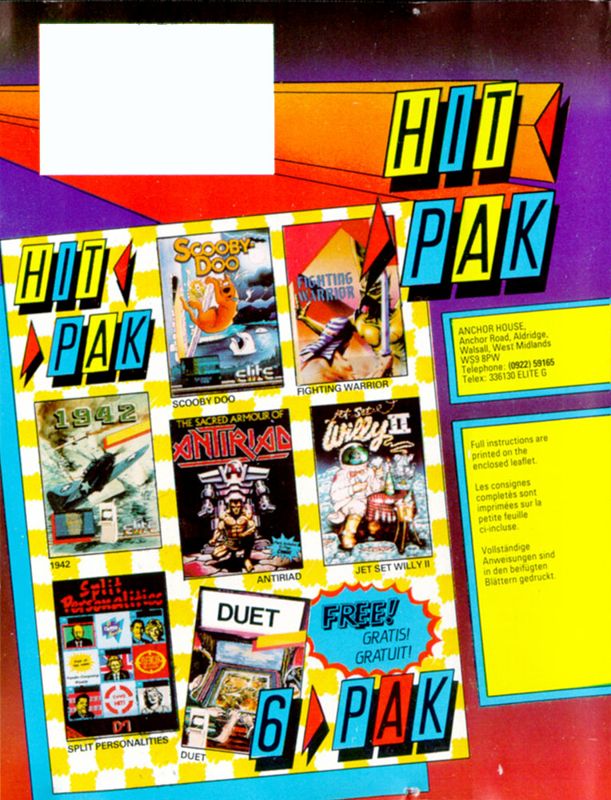 Hit Pak: 6 Pak cover or packaging material - MobyGames