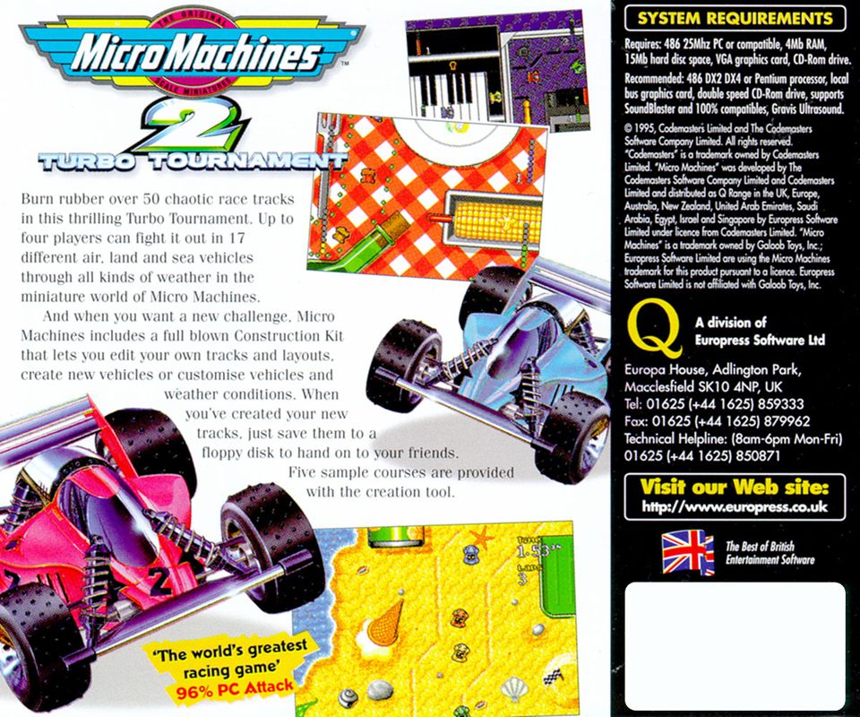 Micro Machines 2: Turbo Tournament cover or packaging material - MobyGames