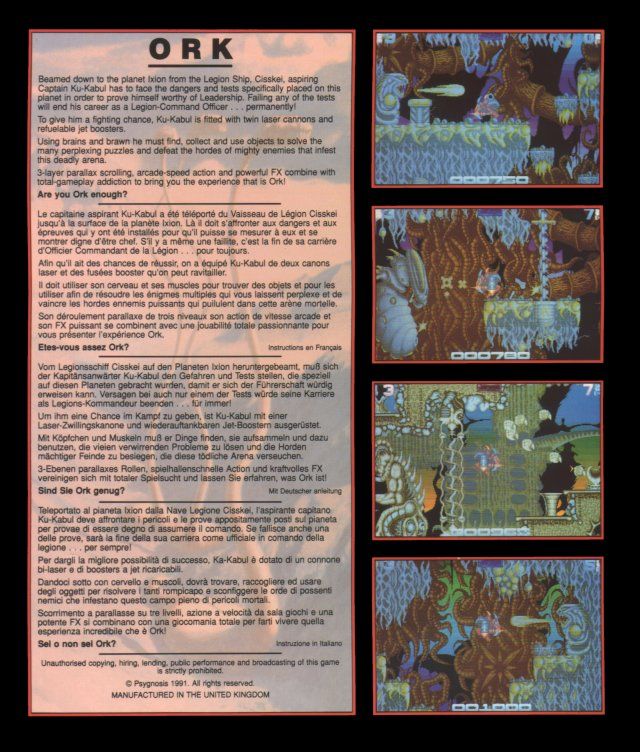 Ork Cover Or Packaging Material Mobygames