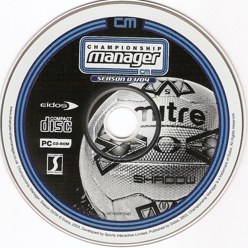 Championship Manager: Season 03/04 cover or packaging material - MobyGames