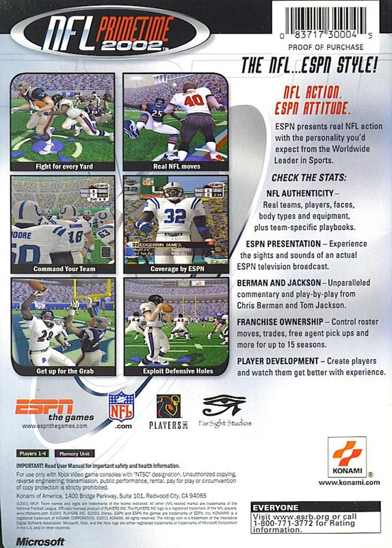 ESPN NFL Primetime 2002 cover or packaging material - MobyGames