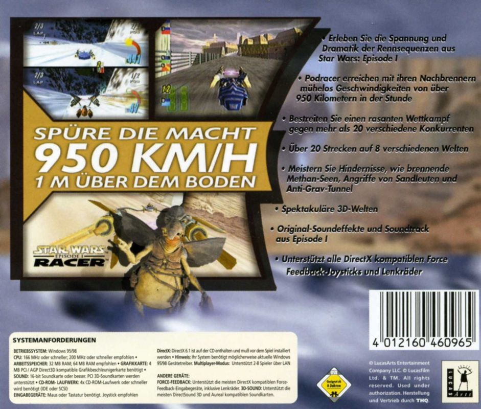 Star Wars: Episode I - Racer cover or packaging material - MobyGames