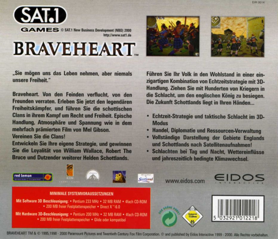 Braveheart cover or packaging material - MobyGames