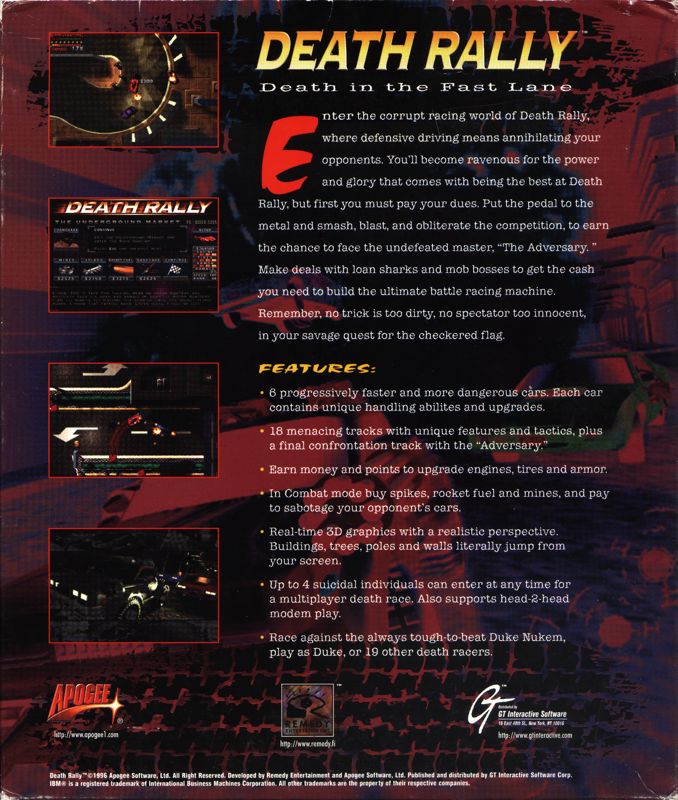 Death Rally cover or packaging material - MobyGames