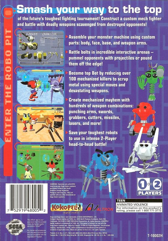 Robo Pit cover or packaging material - MobyGames