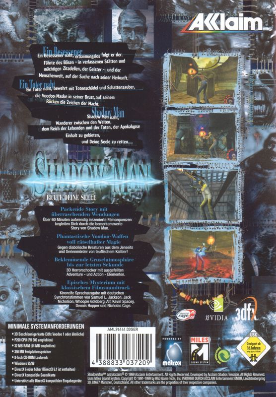 Shadow Man cover or packaging material - MobyGames