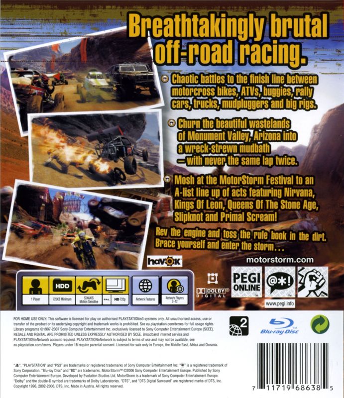 MotorStorm cover or packaging material - MobyGames