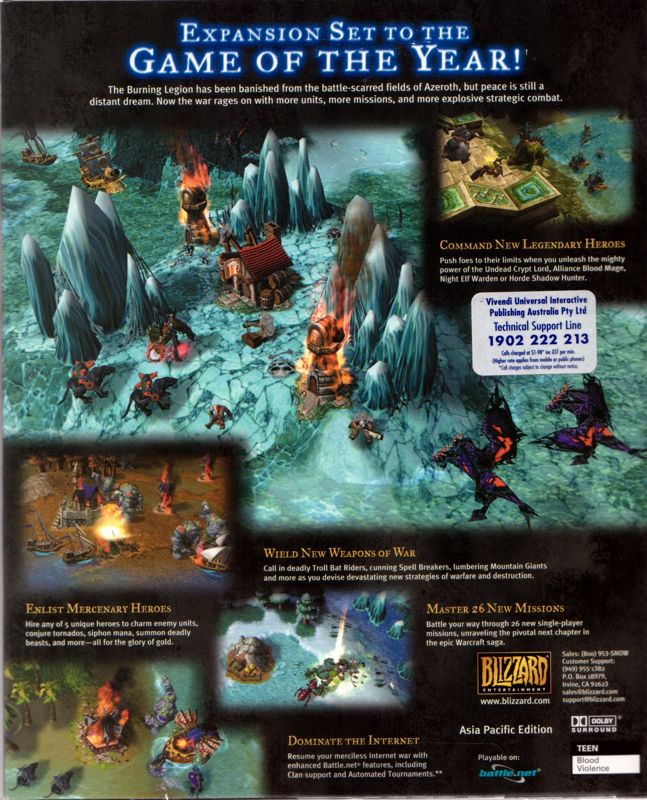 WarCraft III: The Frozen Throne cover or packaging material - MobyGames