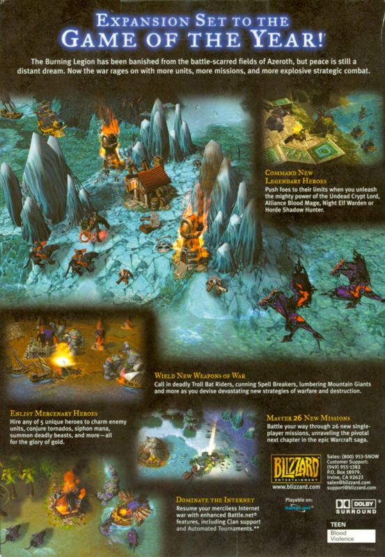 WarCraft III: The Frozen Throne cover or packaging material - MobyGames