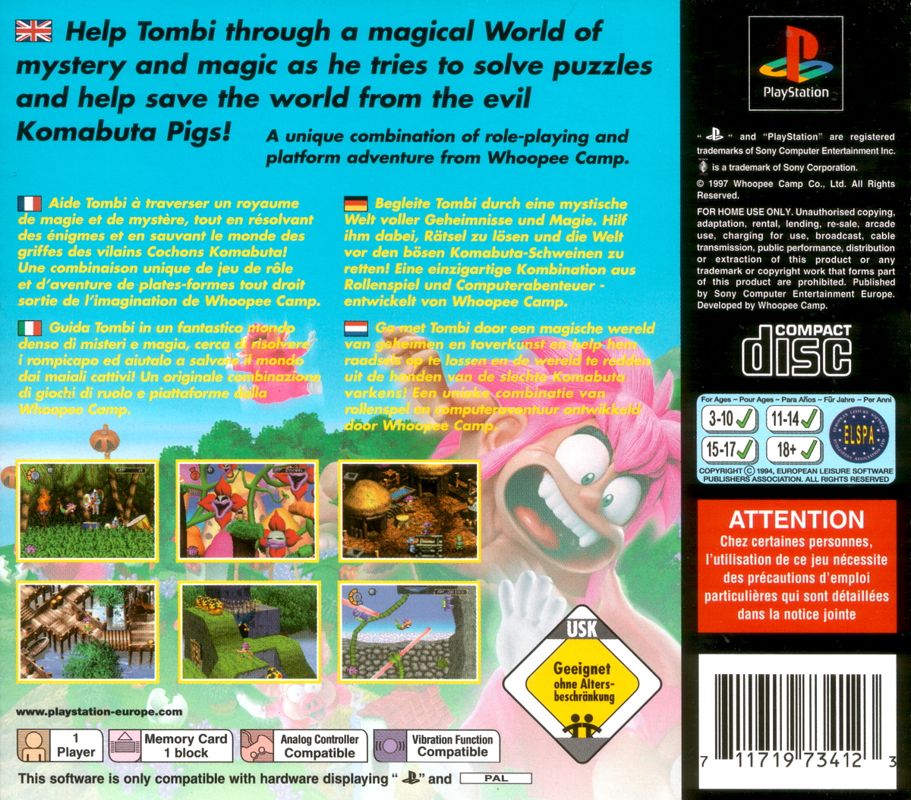 Tomba! cover or packaging material - MobyGames