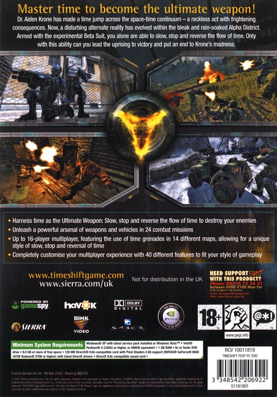 TimeShift cover or packaging material - MobyGames