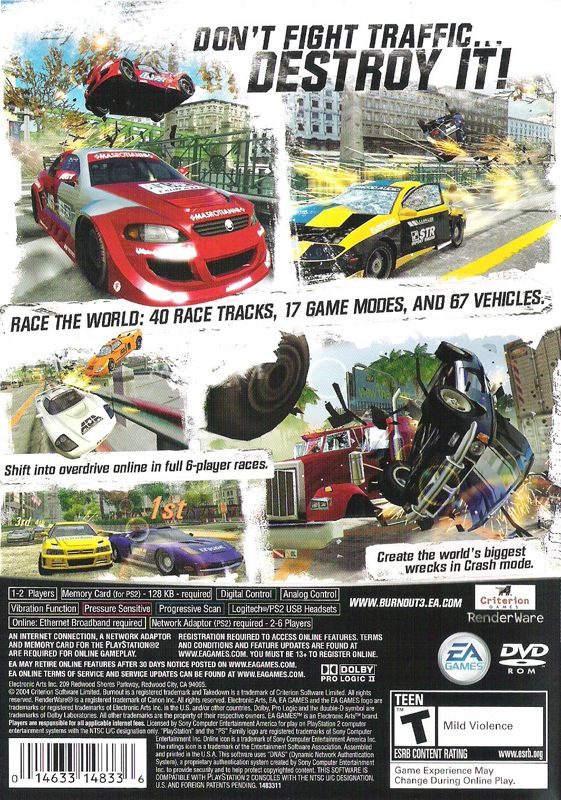 Burnout 3: Takedown cover or packaging material - MobyGames