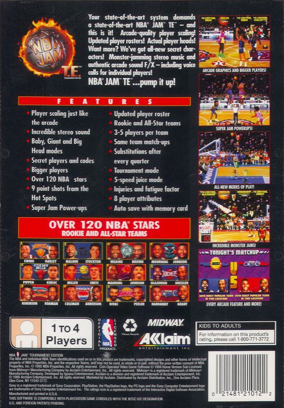 NBA Jam Tournament Edition cover or packaging material - MobyGames