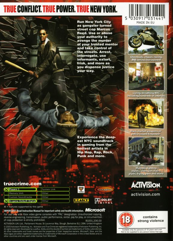 True Crime: New York City cover or packaging material - MobyGames