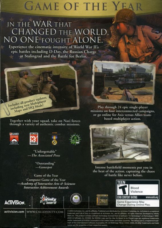 Call of Duty cover or packaging material - MobyGames
