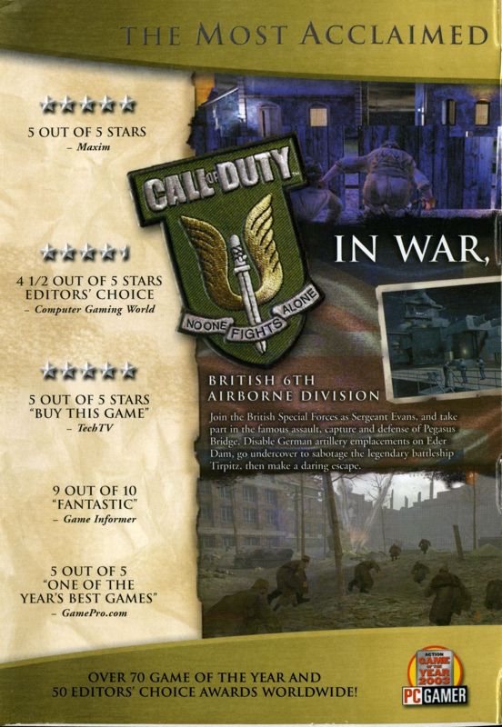Call of Duty cover or packaging material - MobyGames