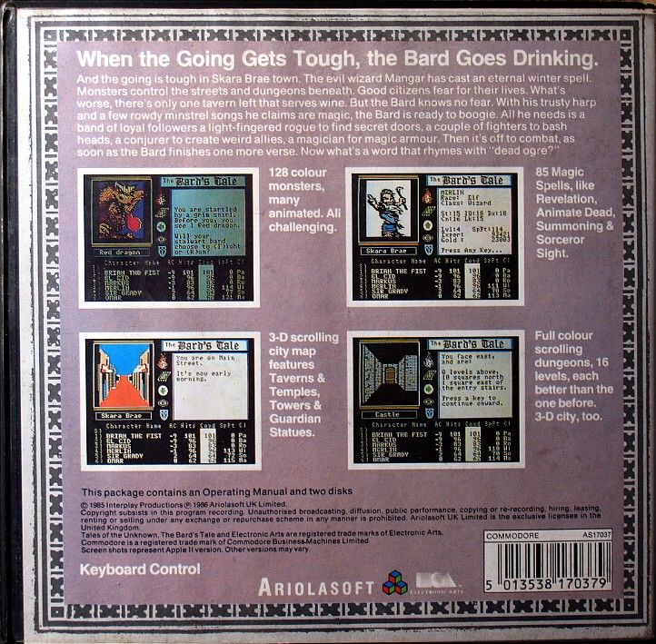 Tales of the Unknown: Volume I - The Bard's Tale cover or packaging ...