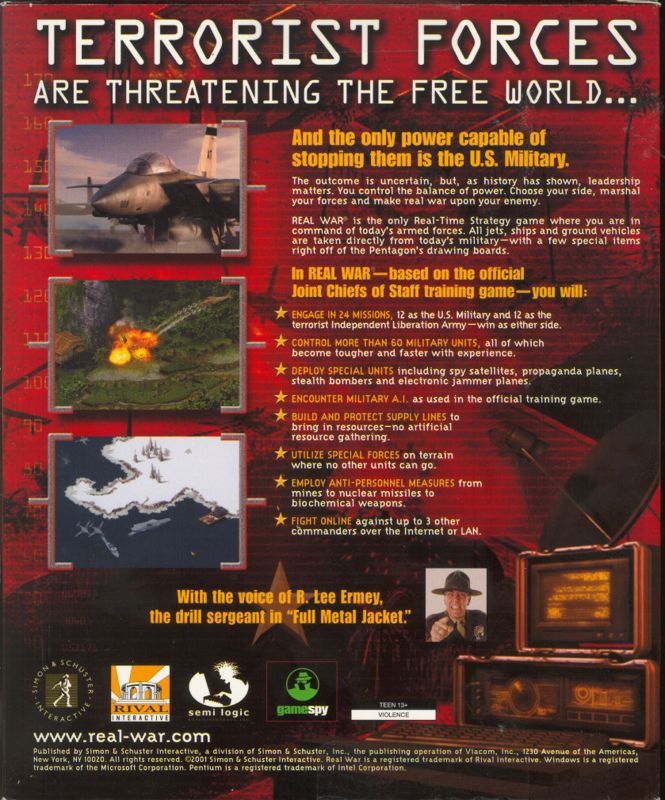 Real War cover or packaging material - MobyGames