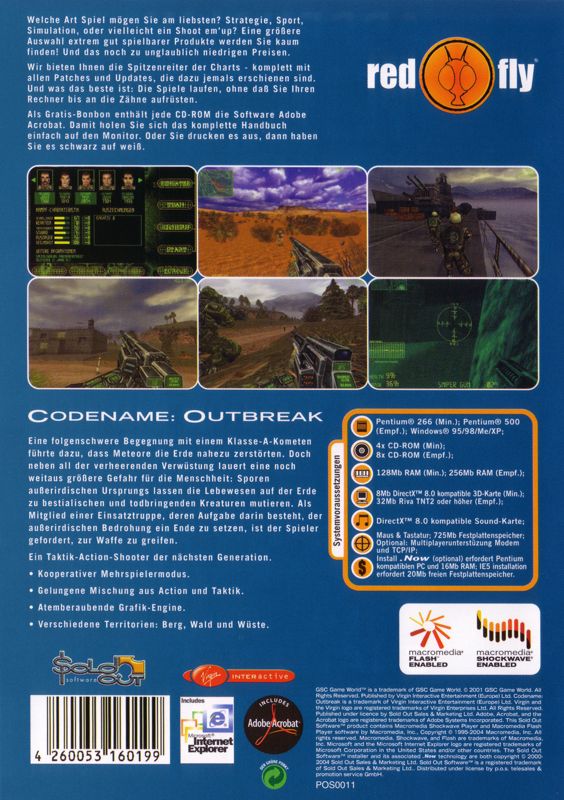 Codename: Outbreak cover or packaging material - MobyGames