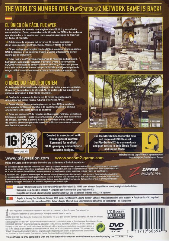SOCOM II: U.S. Navy SEALs cover or packaging material - MobyGames