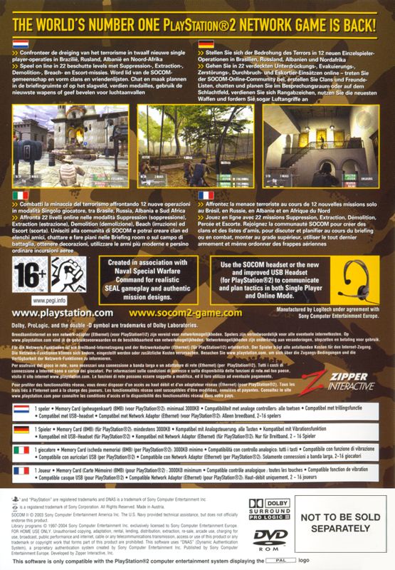 SOCOM II: U.S. Navy SEALs cover or packaging material - MobyGames