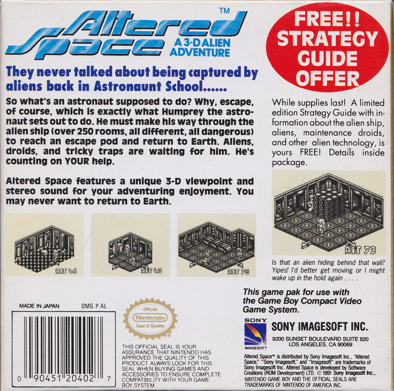 Altered Space: A 3-D Alien Adventure cover or packaging material - MobyGames