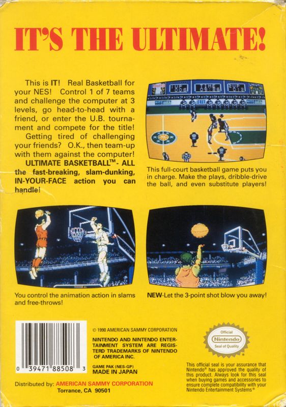 Ultimate Basketball cover or packaging material - MobyGames