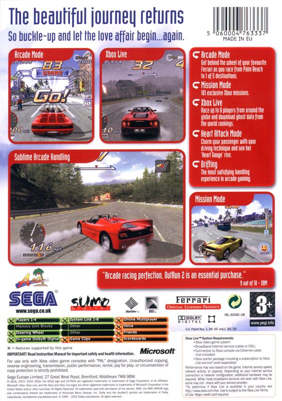 OutRun 2 cover or packaging material - MobyGames