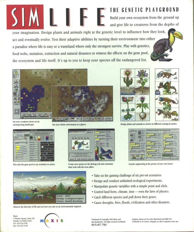 SimLife cover or packaging material - MobyGames