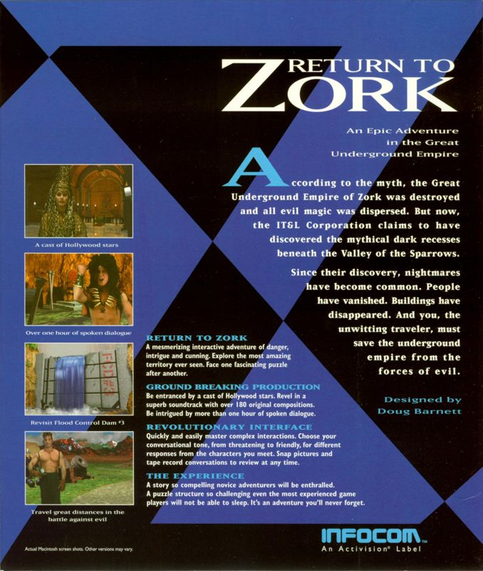 Return to Zork cover or packaging material - MobyGames