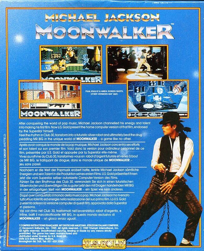 Moonwalker cover or packaging material - MobyGames