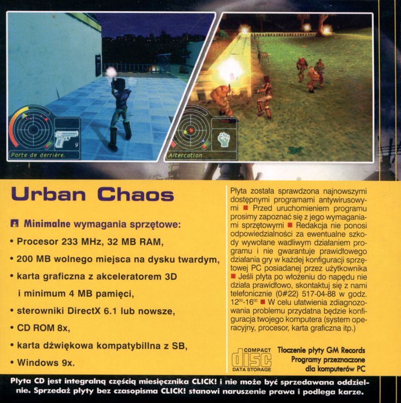 Urban Chaos cover or packaging material - MobyGames