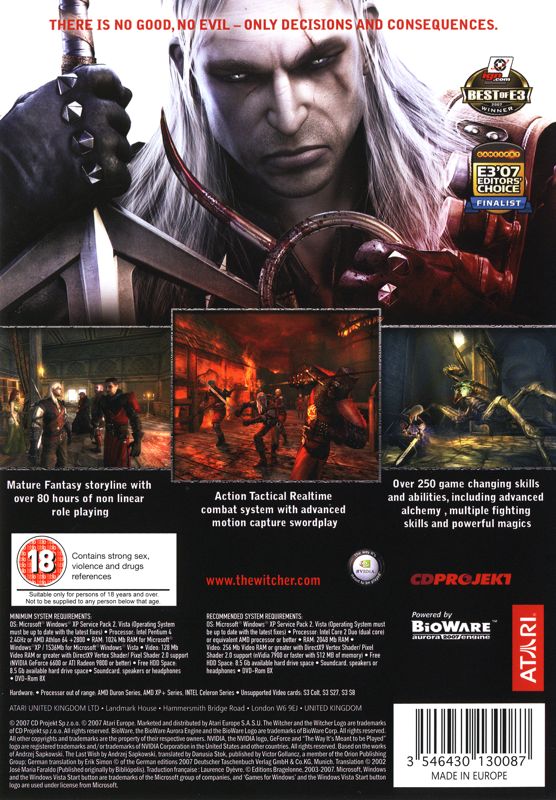 The Witcher cover or packaging material - MobyGames